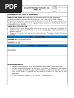 Perfil de Cargo Operario de Bodega | PDF | Logística | Business