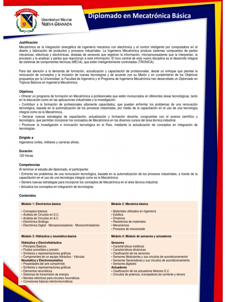 Diplomado en Mecatronica Basica | PDF | Mecatrónica | Solenoide