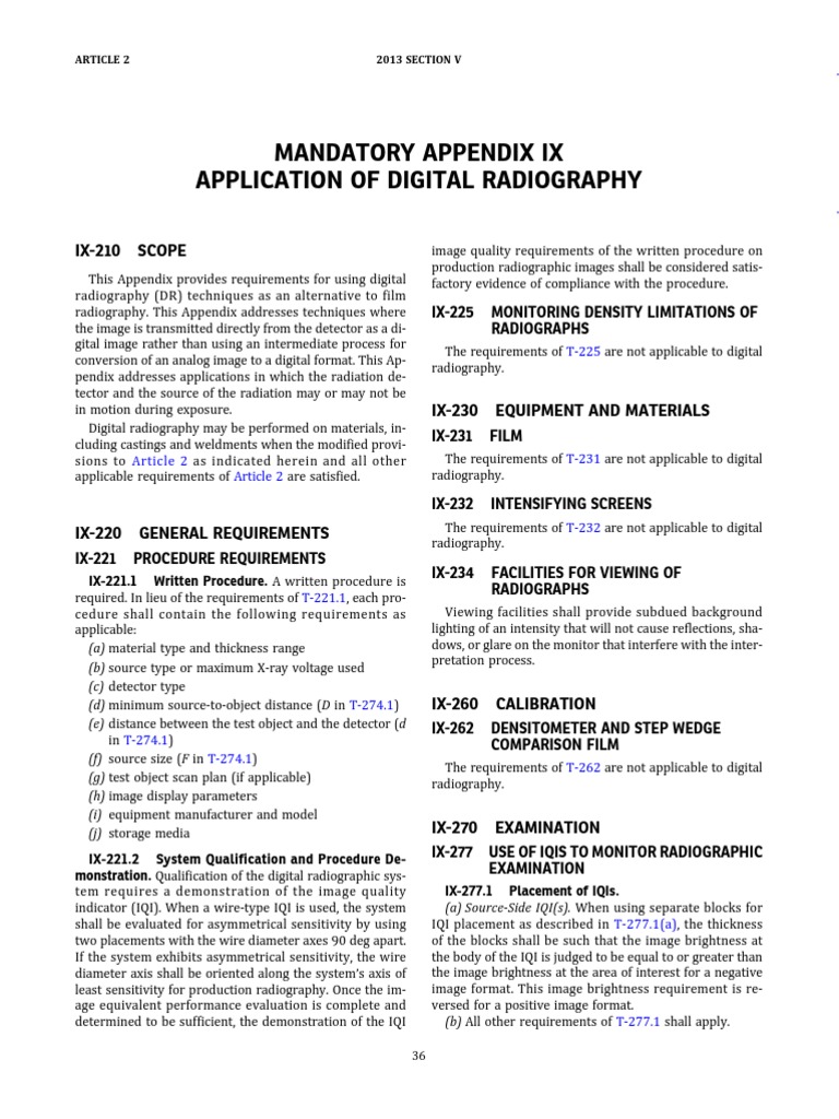 Mandatory Appendix Ix - Asme V | Download Free PDF | Radiography ...