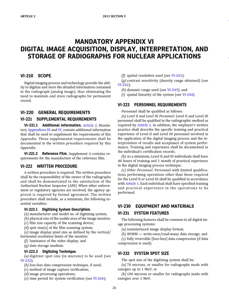 Mandatory Appendix Vi - Asme V | PDF | Optical Resolution | Video