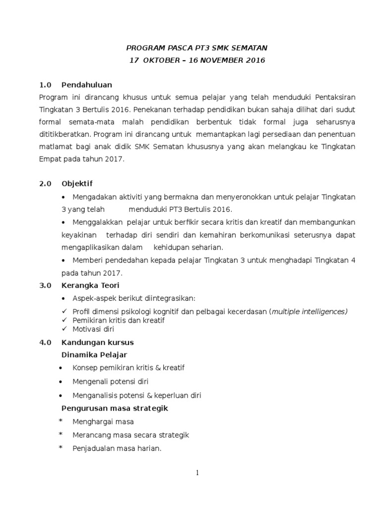 Pasca Pt3 2016 Pindaan 1 | PDF | Kajian Bahasa Asing | Seni