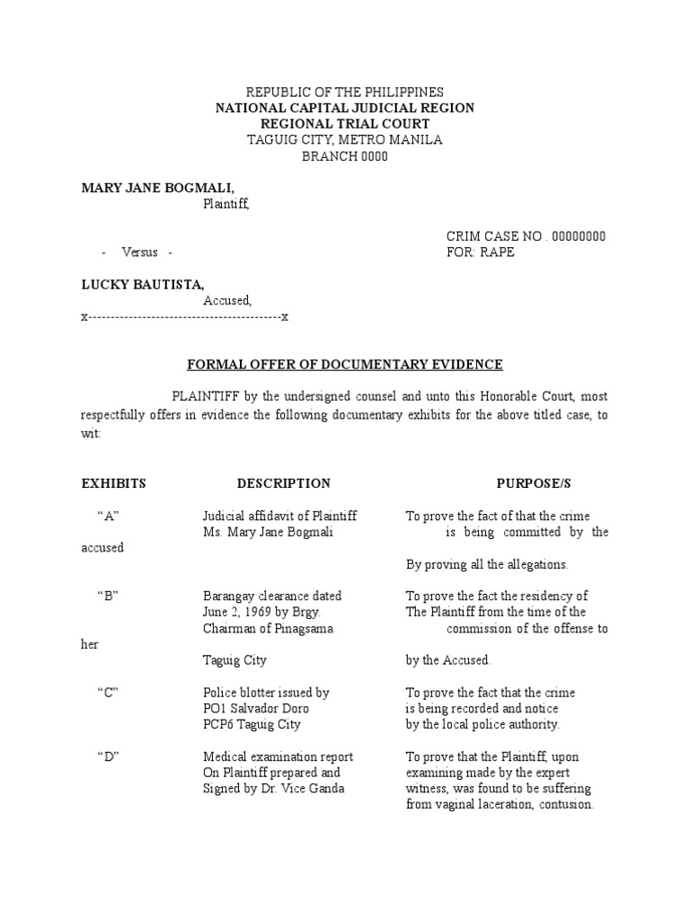 Rape case evidence submission | PDF