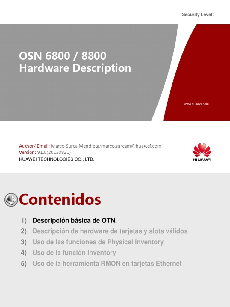 OSN 6800-8800 Hardware Description | PDF | Estándares de red | Electrónica