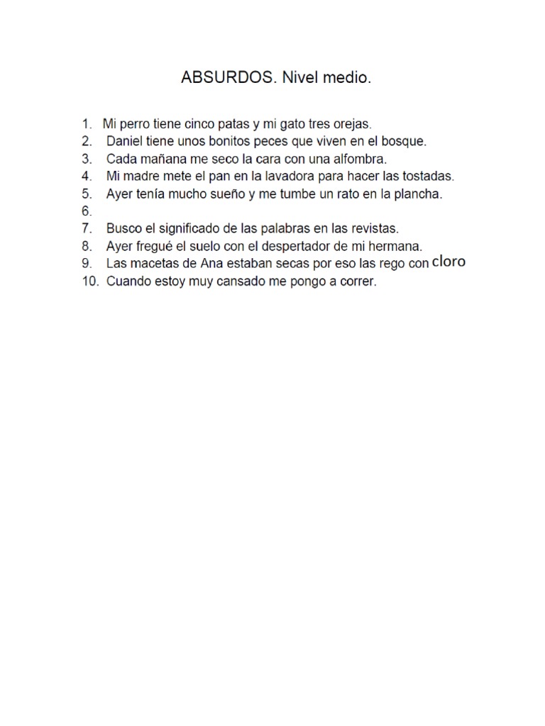 Absurdos Verbales 2 Ale-Joaquin | PDF