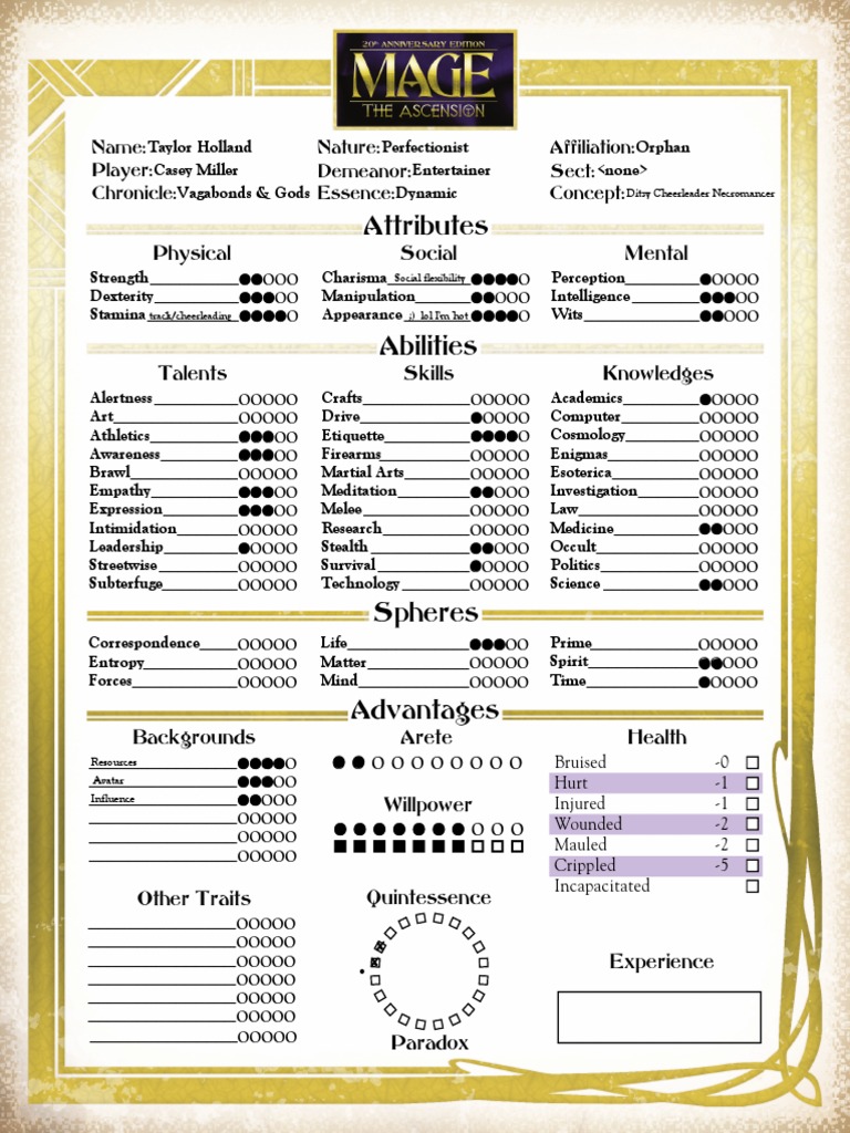 Character Sheet for RPG Players | PDF | Games & Activities