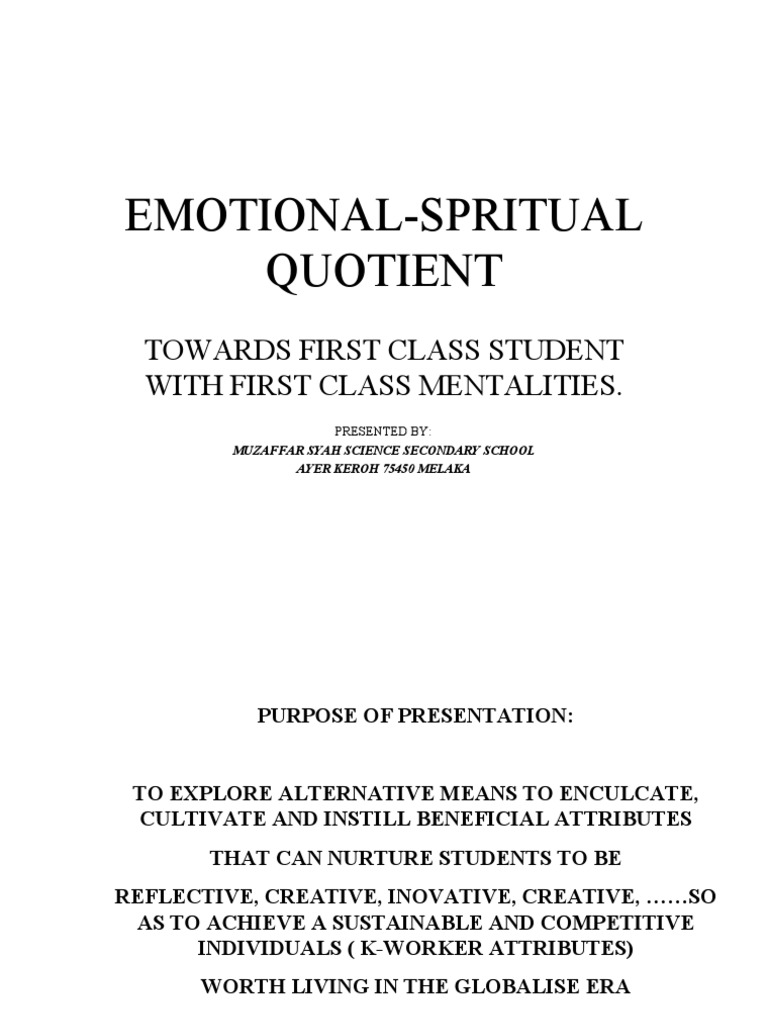 Emotional-Spritual Quotient | Download Free PDF | Self Awareness ...