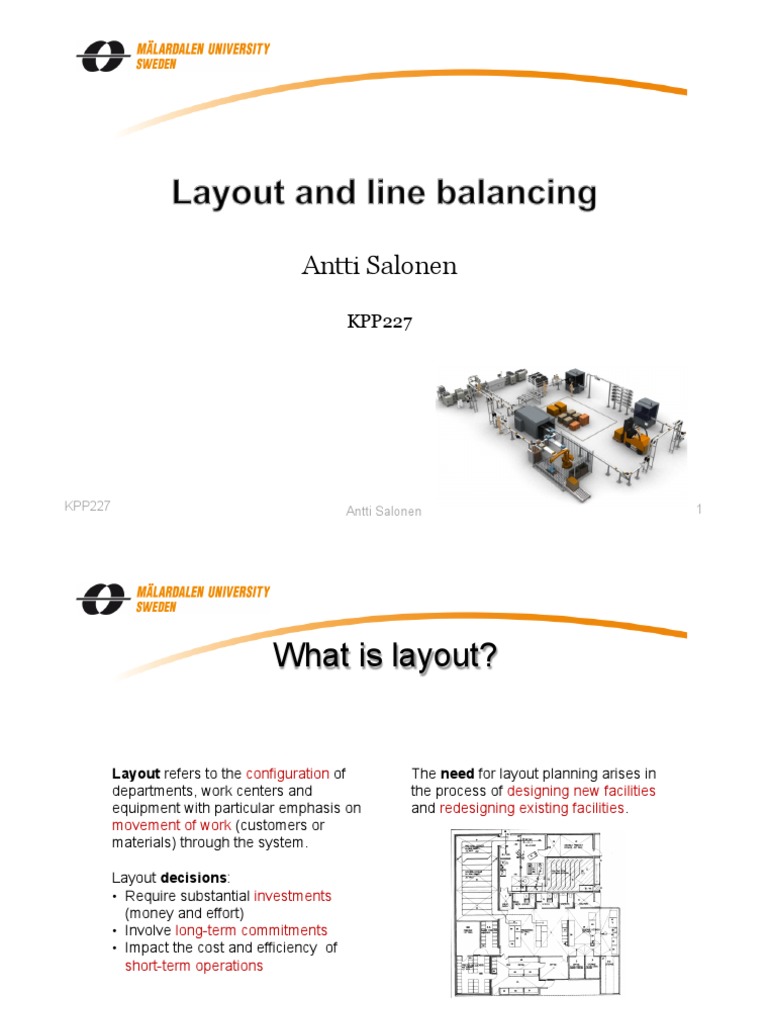 LE6 - Layout & Line Balancing | PDF | Machining | Industries