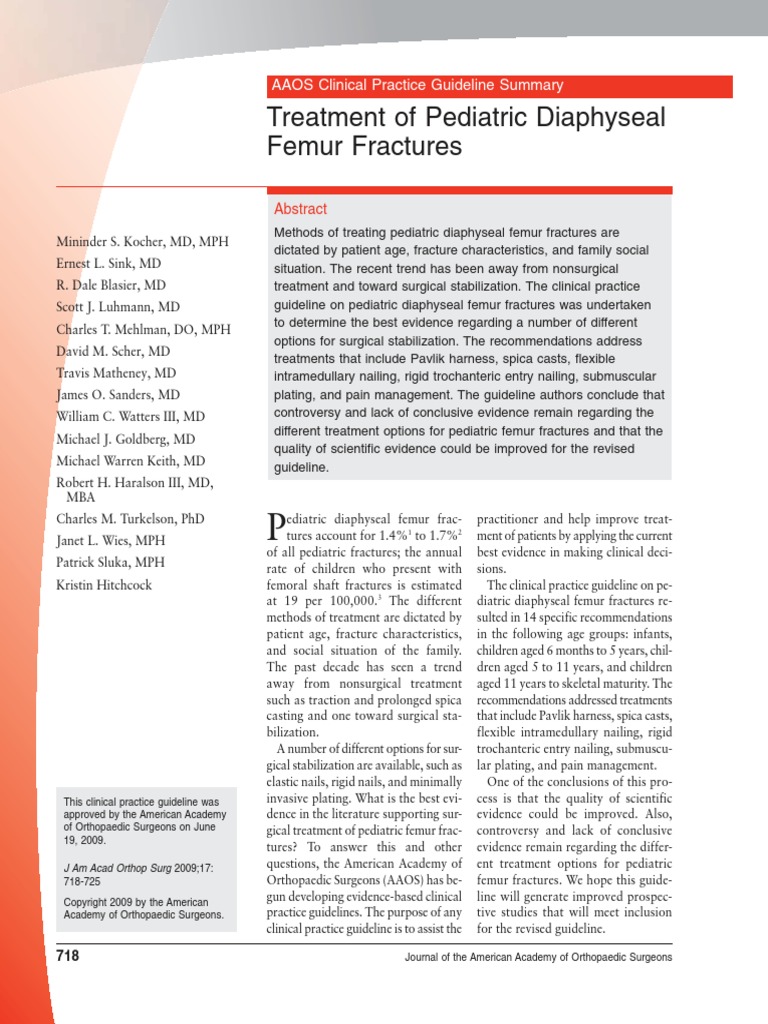 AAOS Femoral Shaft Fractures Guideline Article II | PDF | Orthopedic ...