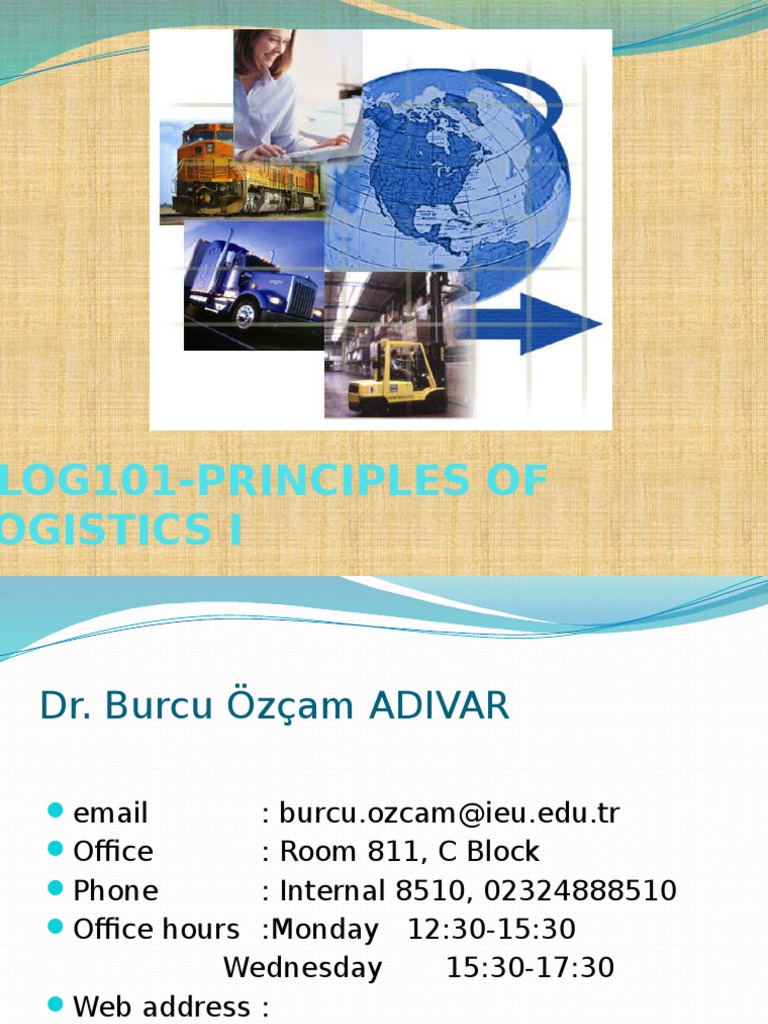 Log101-Principles Of Logistics I | Textbook | Logistics