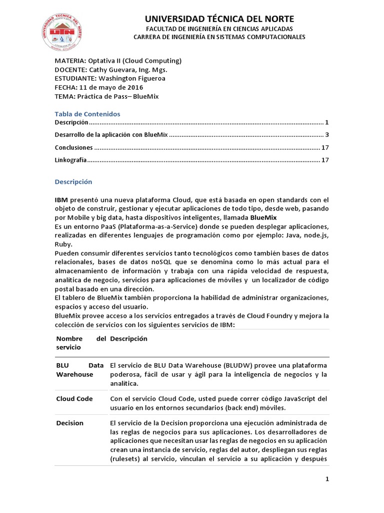 Guía BlueMix | PDF | Plataforma como servicio | Informática