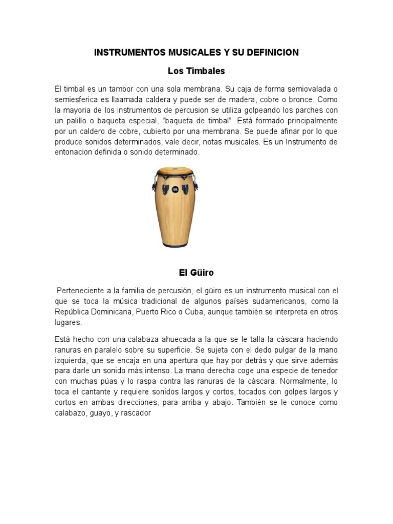 Instrumentos Musicales y Su Definicion | PDF | Harmónica | Guitarras