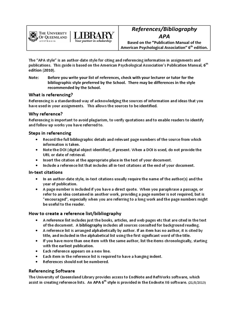 APA 6th Edition Style Guide | PDF | Digital Object Identifier | Citation
