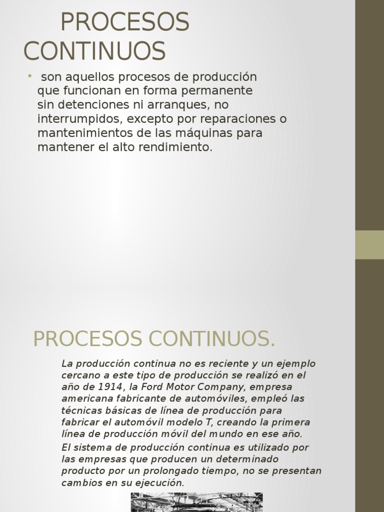 Procesos Continuos | PDF | Mercado (economía) | Calidad (comercial)