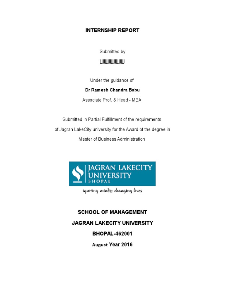 Internship Front - Page. Final | PDF