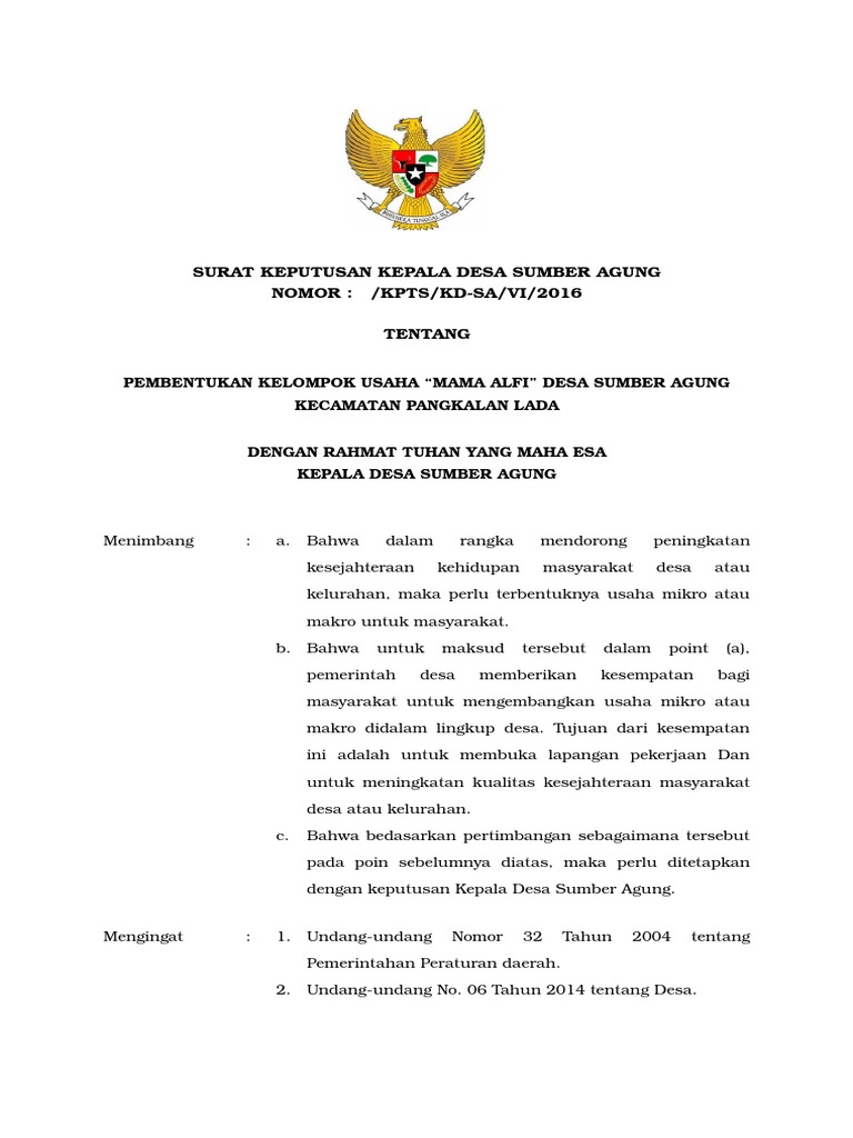 SK Kelompok Usaha | PDF