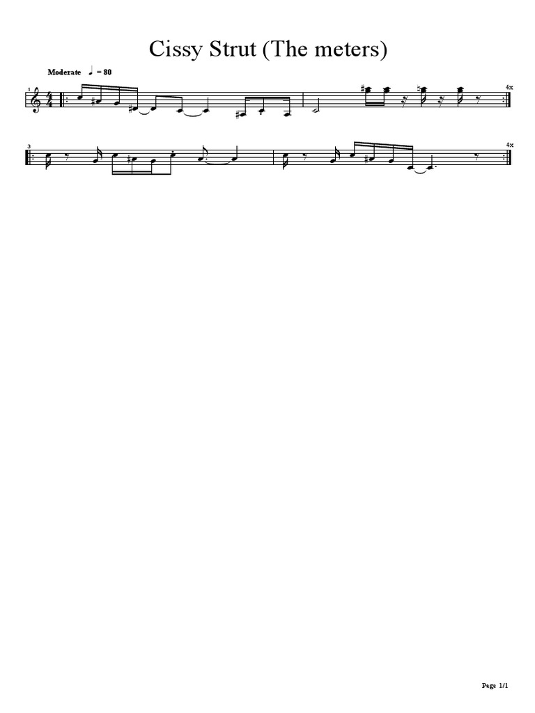 Cissy Strut (The Meters) | PDF