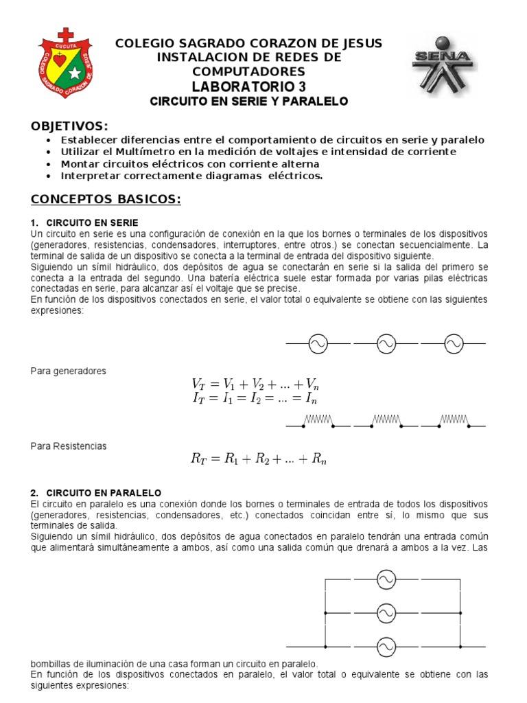 Laboratorio 3 Serie y Paralelo REALIZADO | PDF | Resistencia Eléctrica ...