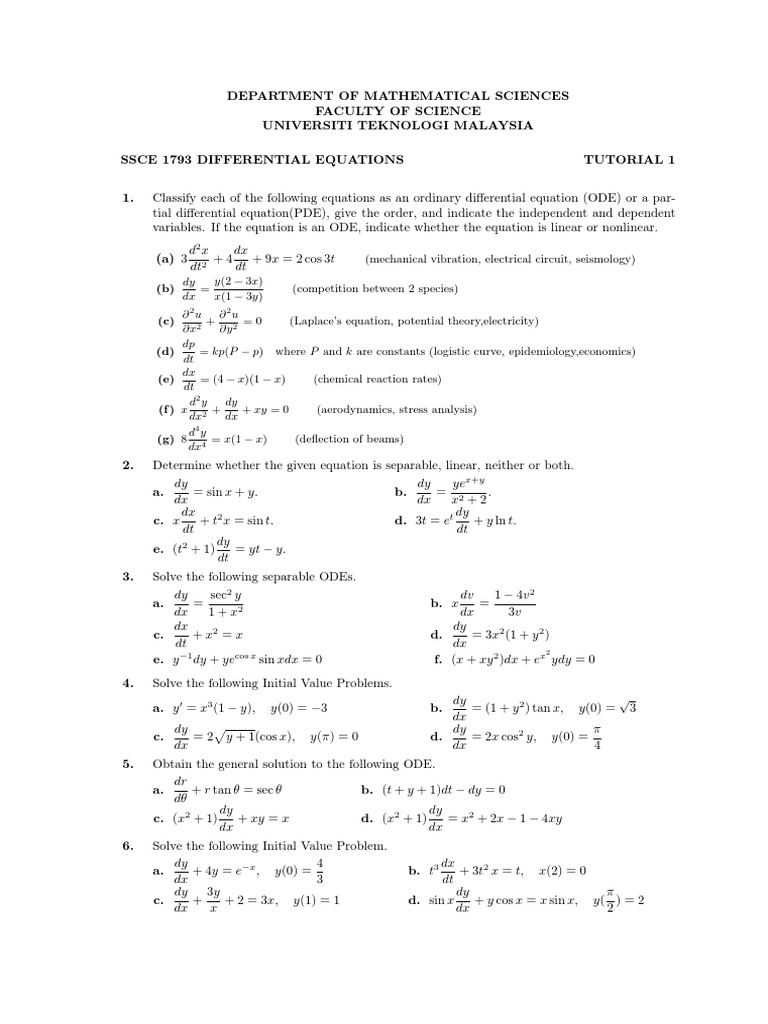 Tutorial | PDF | Volt | Ordinary Differential Equation