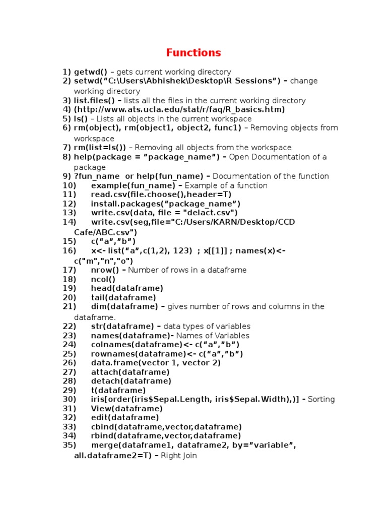 R Functions | PDF