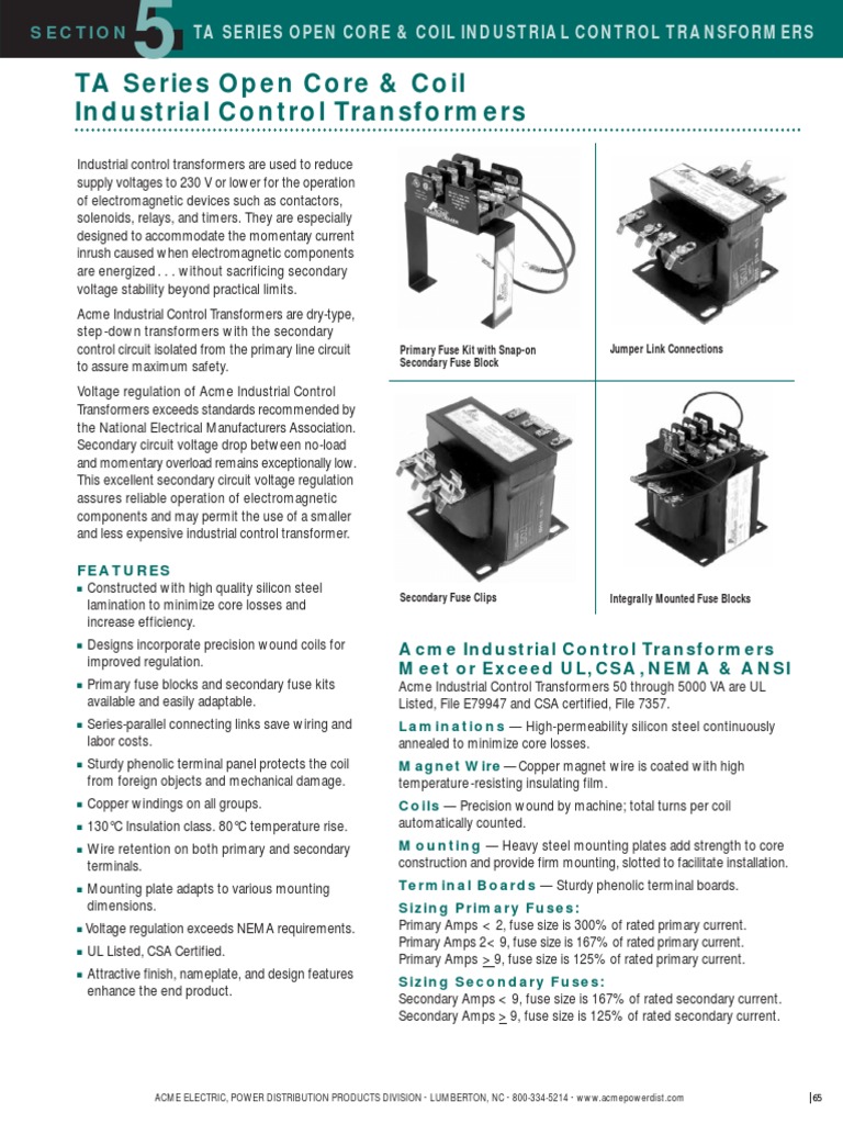 Industrial Control Transformers | PDF | Transformer | Inductor
