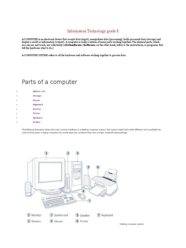 Information Technology Grade 8 | PDF | Central Processing Unit | Disk ...