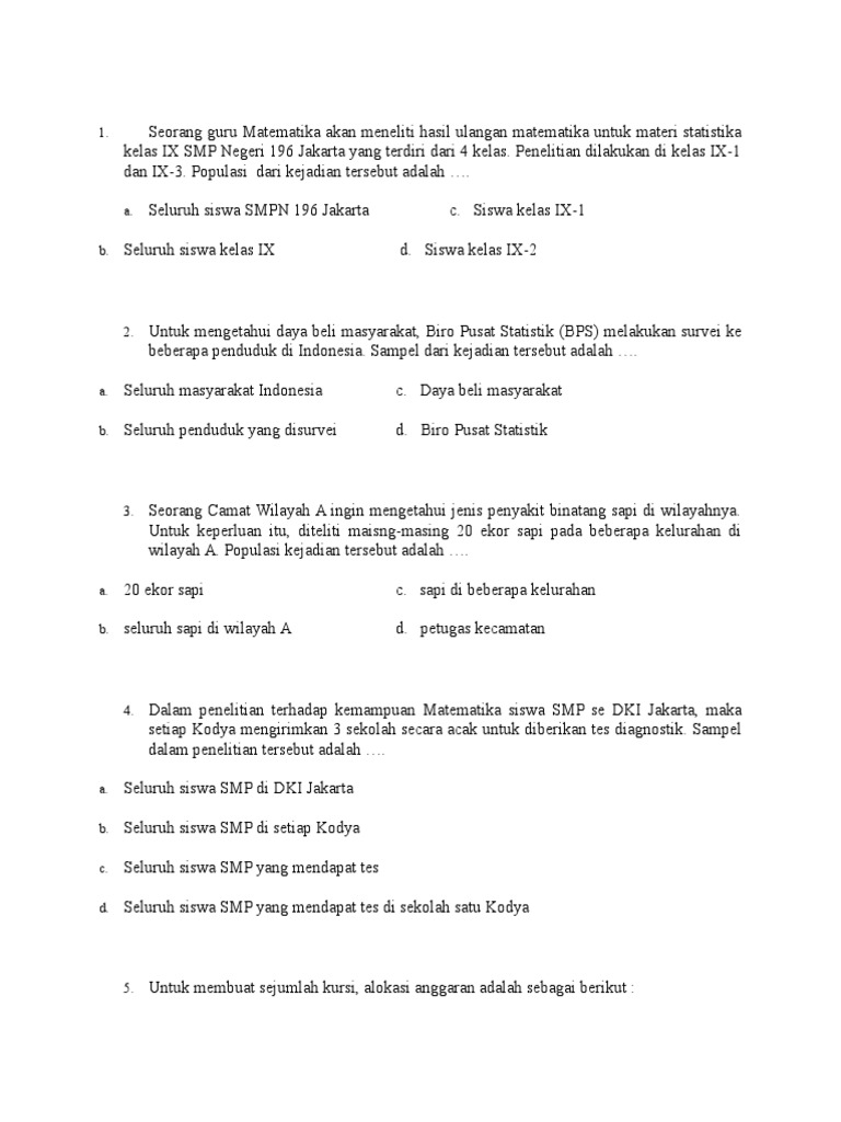 Lat Soal Statistika | PDF