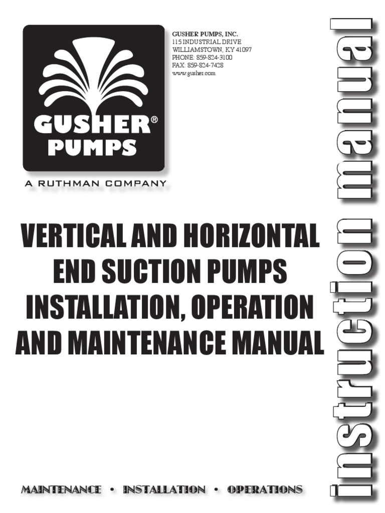Vertical and Horizontal End Suction Pumps Installation, Operation and ...
