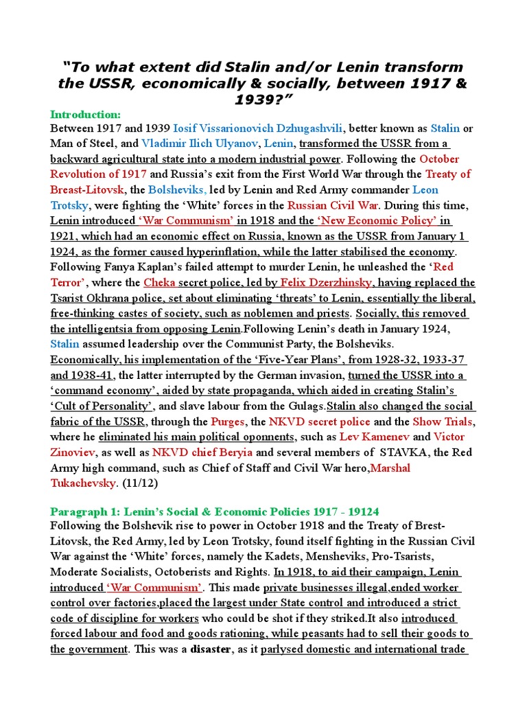 Modern History | PDF | Joseph Stalin | Vladimir Lenin