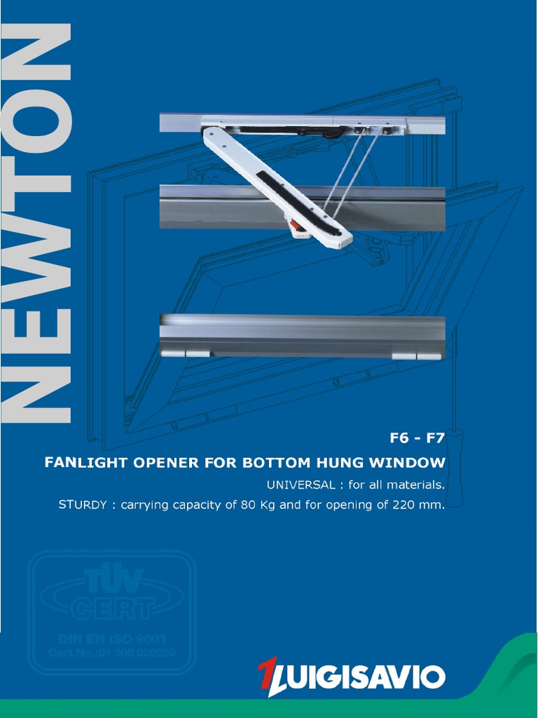 F6 - F7 Fanlight Opener For Bottom Hung Window