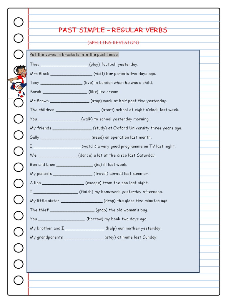 Past Simple Regular Verbs | PDF