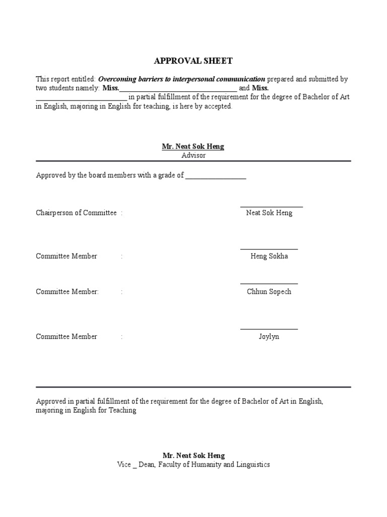 Approval Sheet: - in Partial Fulfillment of The Requirement For The ...