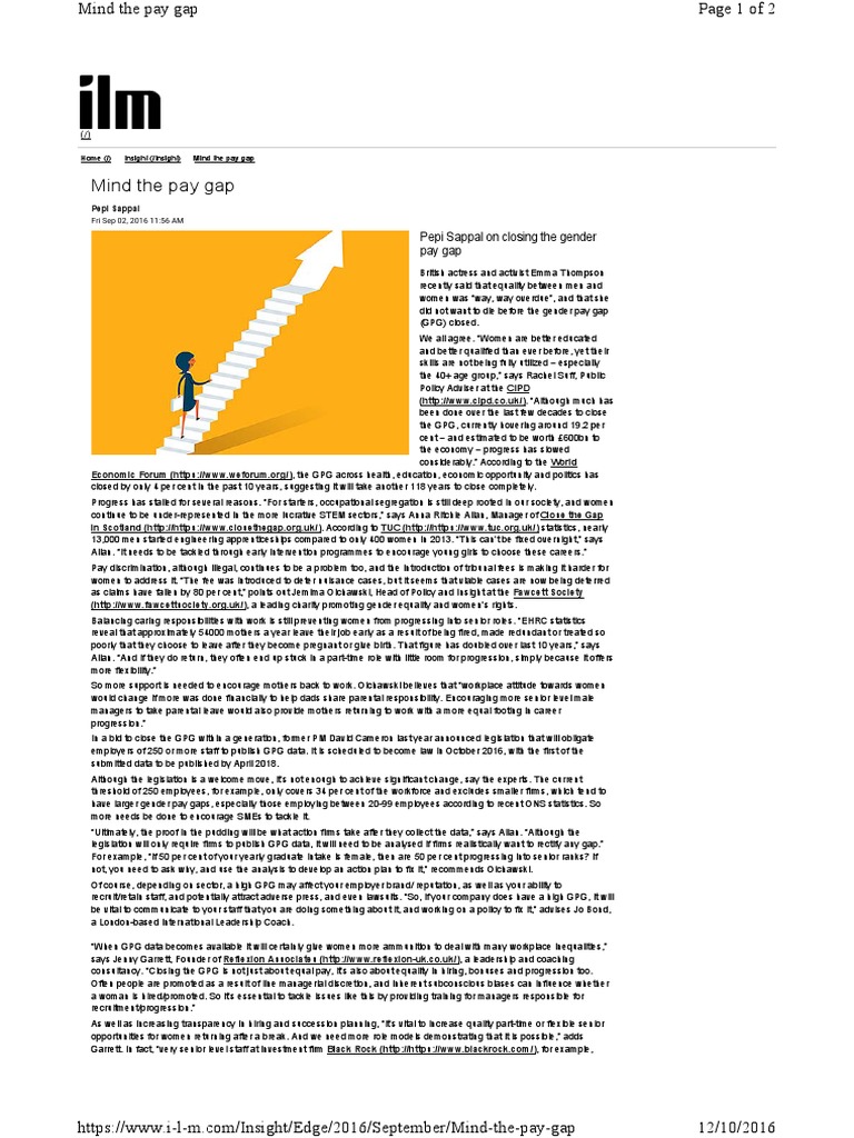 Mind The Pay Gap | PDF | Recruitment | Gender Pay Gap