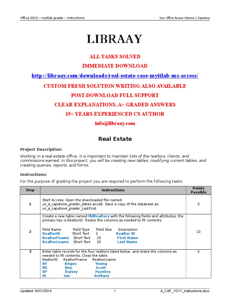 MyITLab Access Project Guide | PDF | Databases | Table (Database)