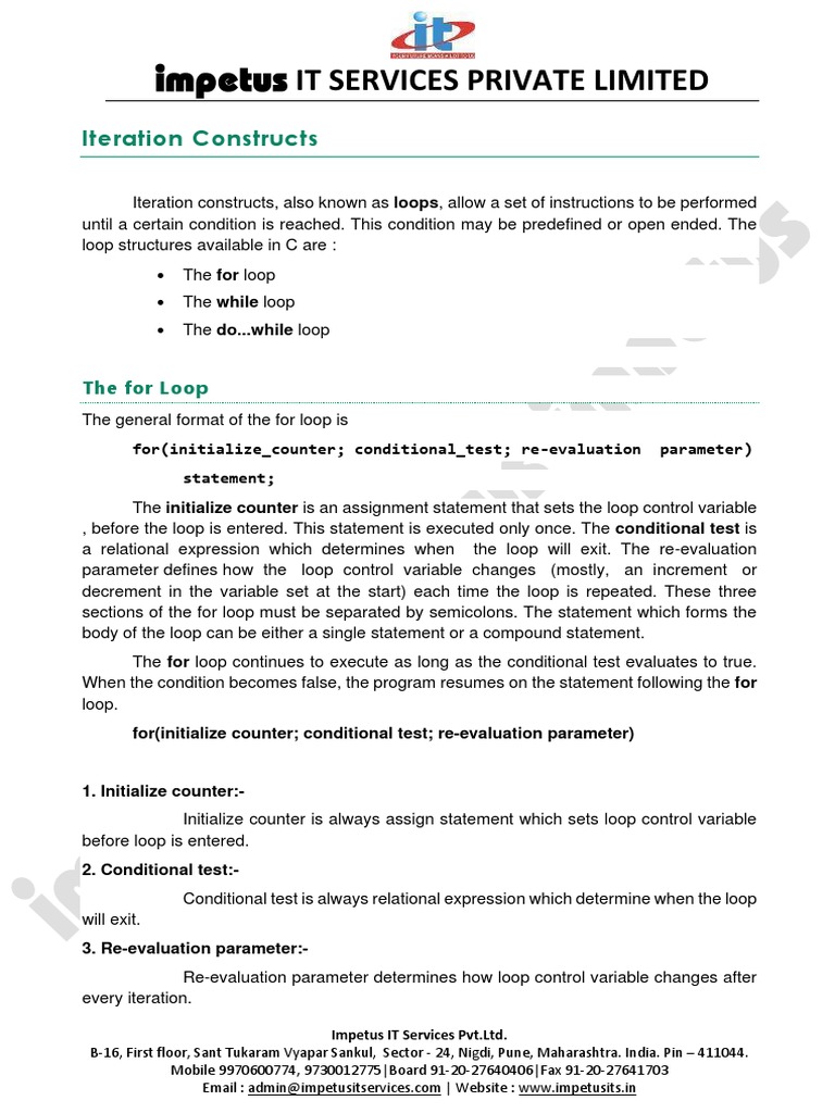 Iteration Constructs Pdf Control Flow Areas Of Computer Science