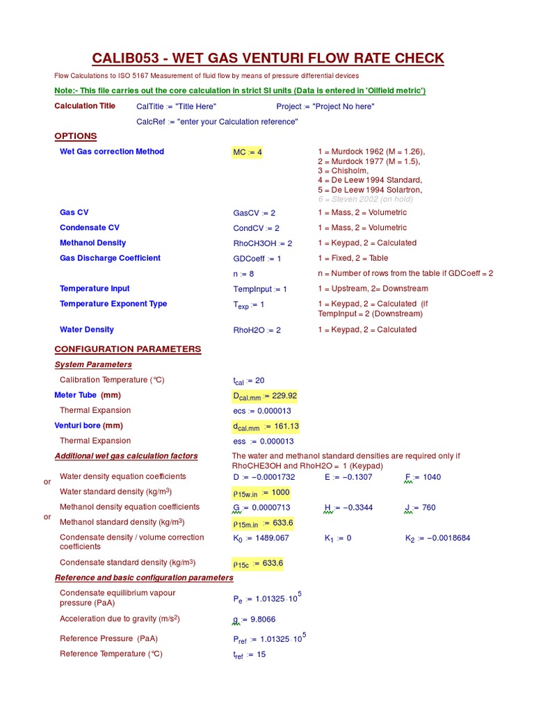 CALIB053 - Mathcad 15 Equations | PDF | Density | Thermal Expansion