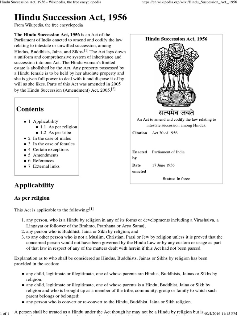 09 - Hindu Succession Act, 1956 - Wikipedia, The Free Encyclopedia ...