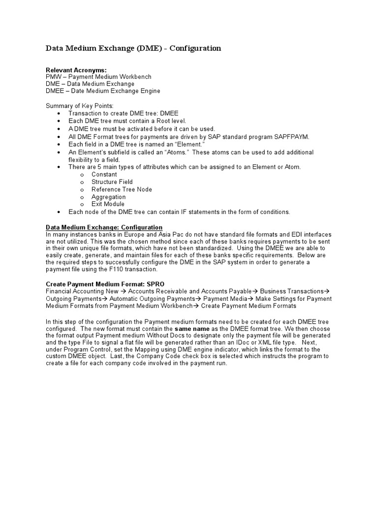 En Create The New DMEE Format | PDF | File Format | Payments