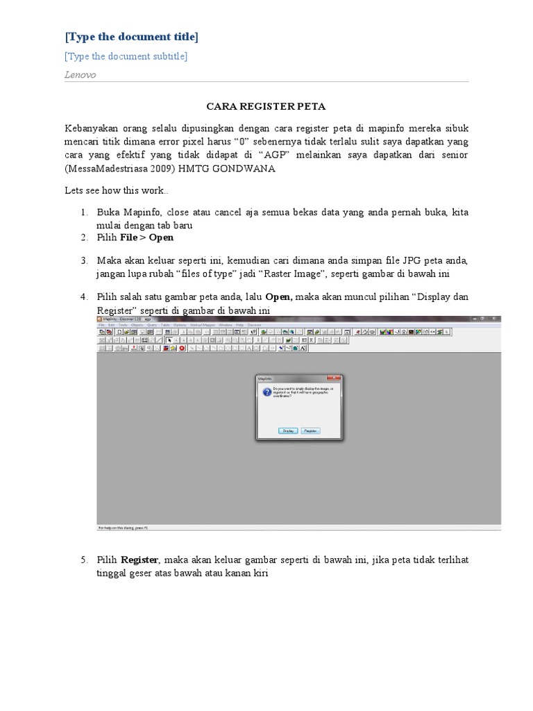 Cara Membuat Peta Di Map Info | PDF