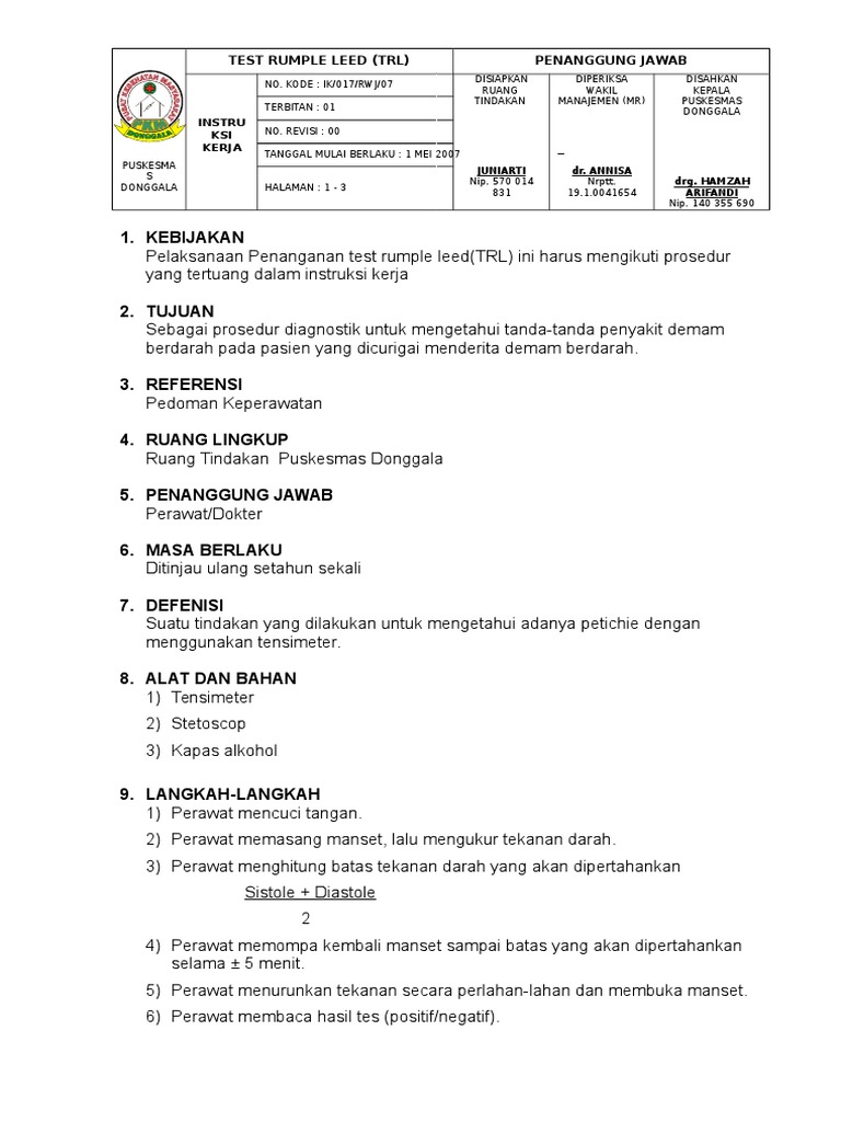 IK-17 Test Rumple Leed (RL) (Baru) | PDF