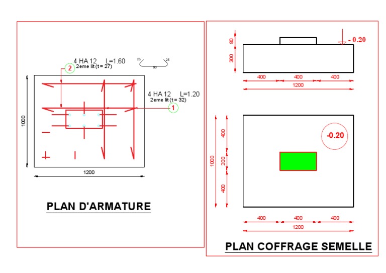Plan D'Armature: 2eme Lit (T 27) | PDF