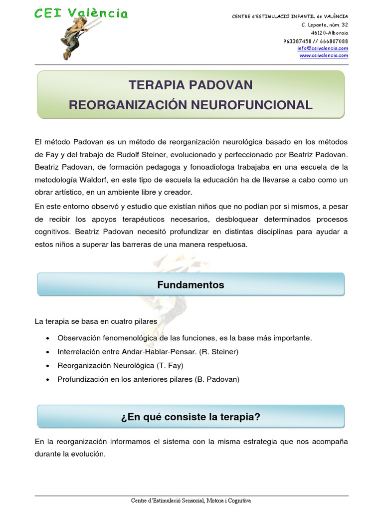Terapia Padovan: Reorganización Neurológica | PDF