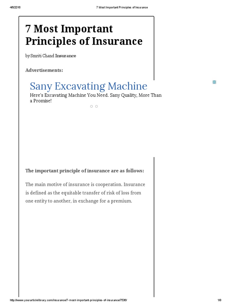 7 Most Important Principles of Insurance.pdf | Subrogation | Insurance