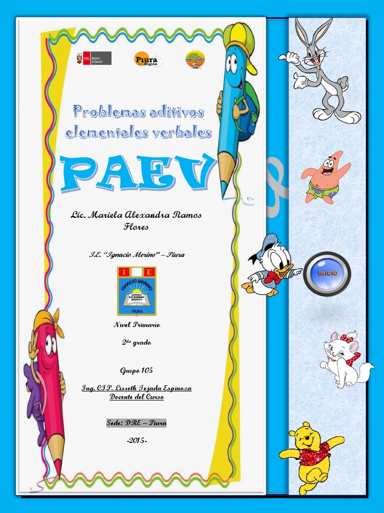 Problemas Paev para Segundo de Primaria | PDF | Sustracción | Enseñanza de matemática