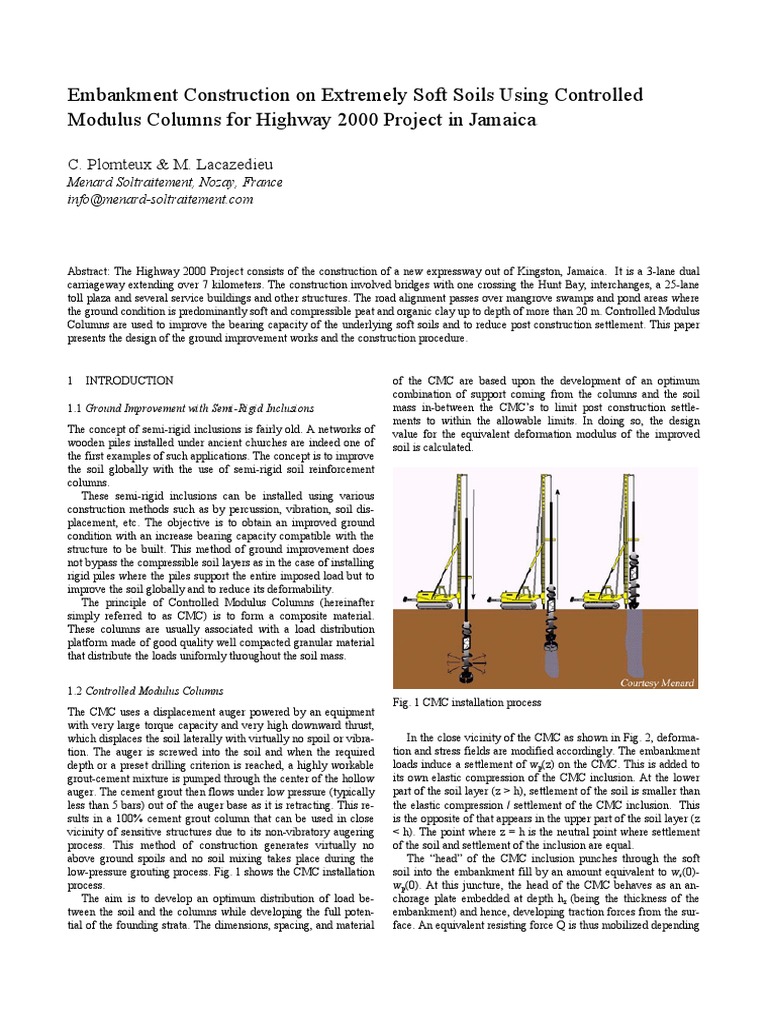 Controlled Modulus Columns - C Plomteux & M Lacazedieu | PDF