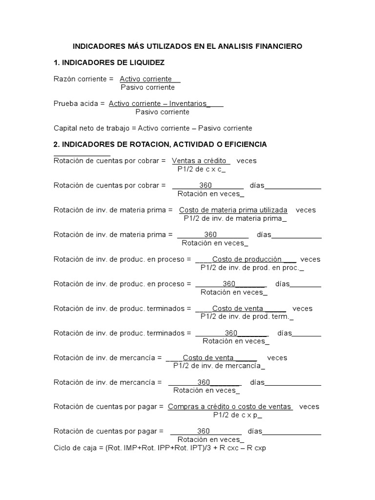 4 Formulas de Analisis Financiero | Deuda | Contabilidad financiera