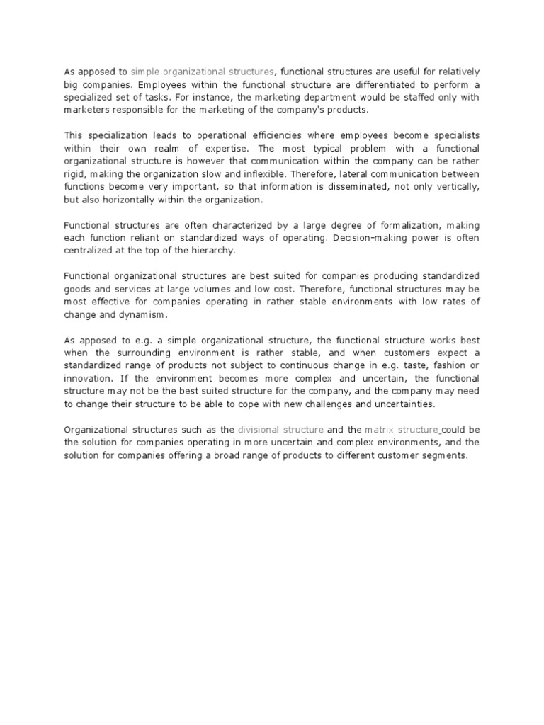 Functional Department | PDF