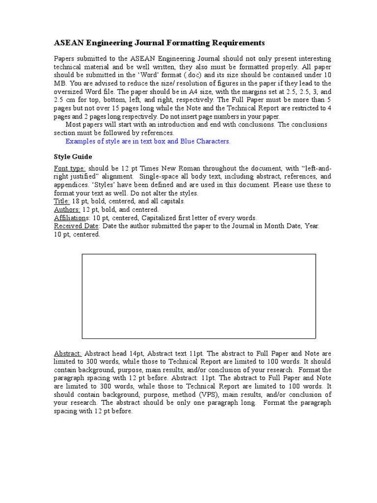 Paper Guidelines For The Asean Engineering Journal | PDF | Paragraph ...