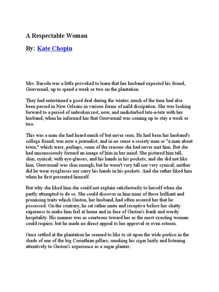 A Respectable Woman | PDF