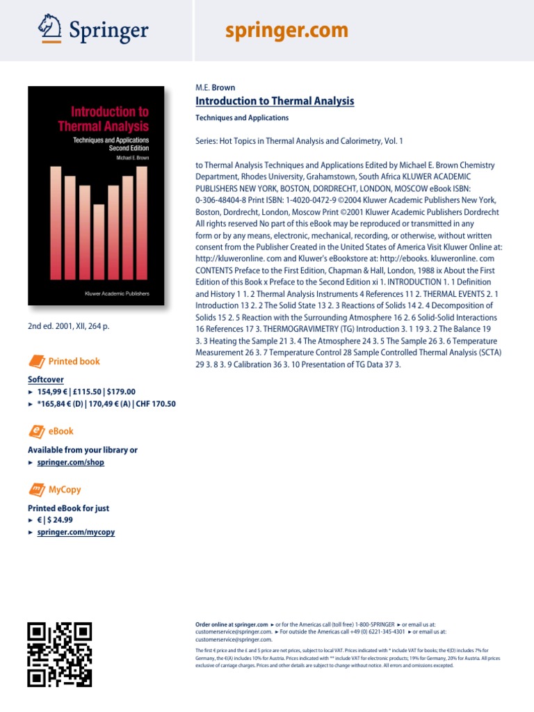 Introduction To Thermal Analysis | PDF