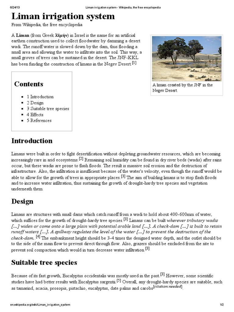 Liman Irrigation System | PDF | Natural Resource Management | Water